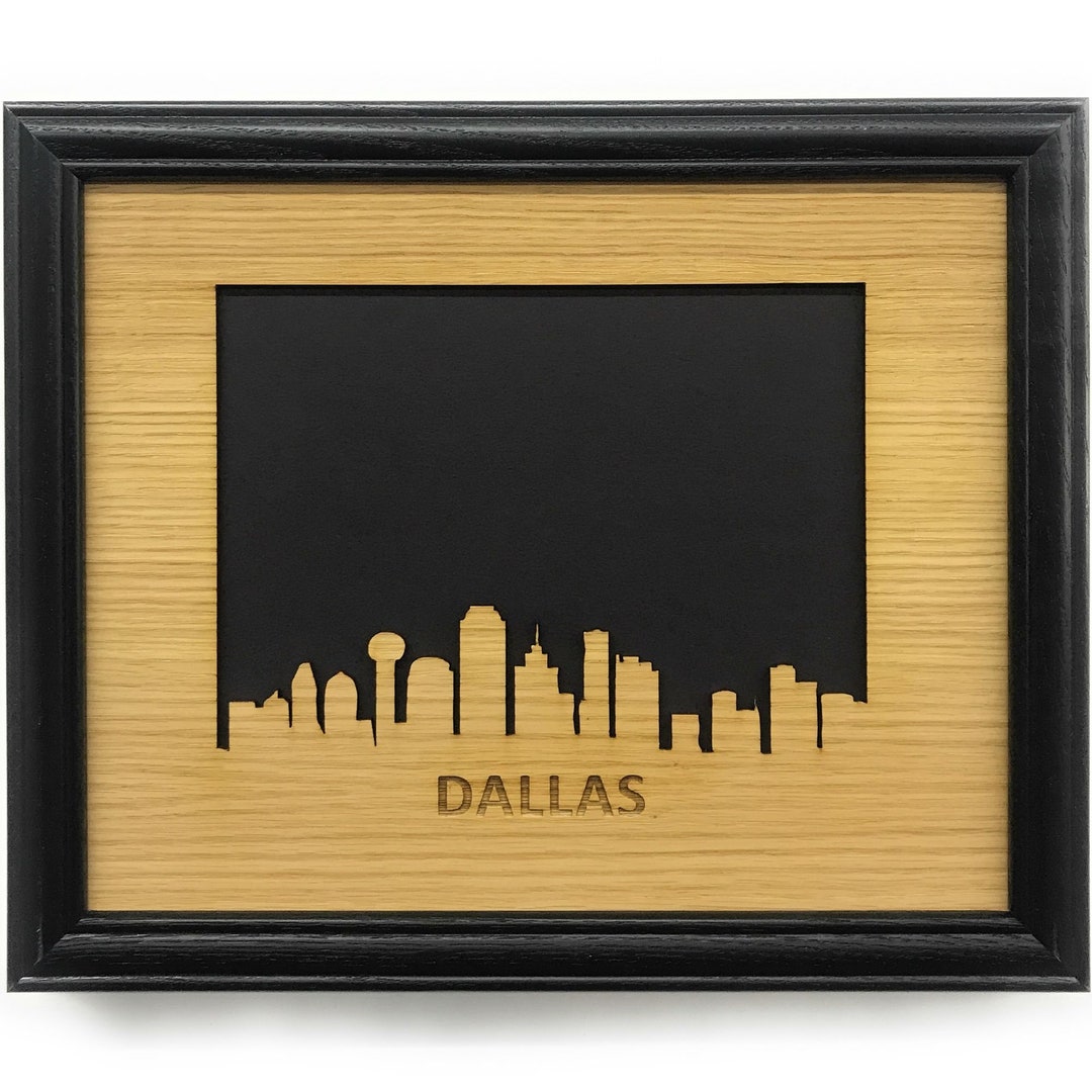 Dallas Skyline Picture Frame - 8x10 Frame Holds 5x7 Photo - Dallas ...
