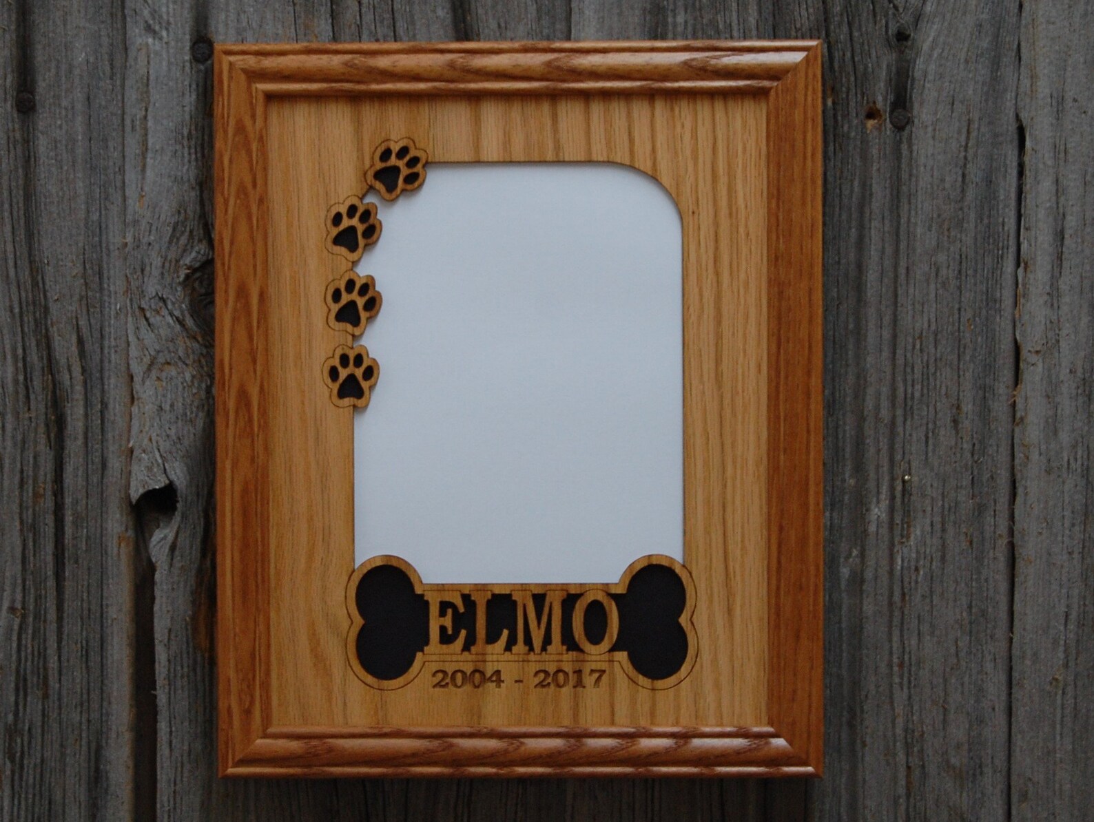Personalized Dog Bone & Paw Prints Picture Frame - 8x10 Frame Holds a ...
