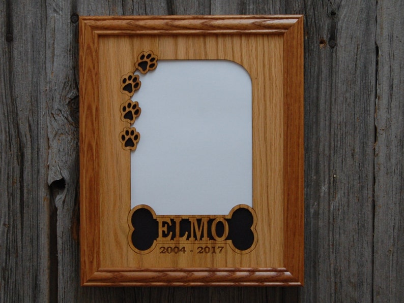 Personalized Dog Bone & Paw Prints Picture Frame - 8x10 Frame Holds a ...