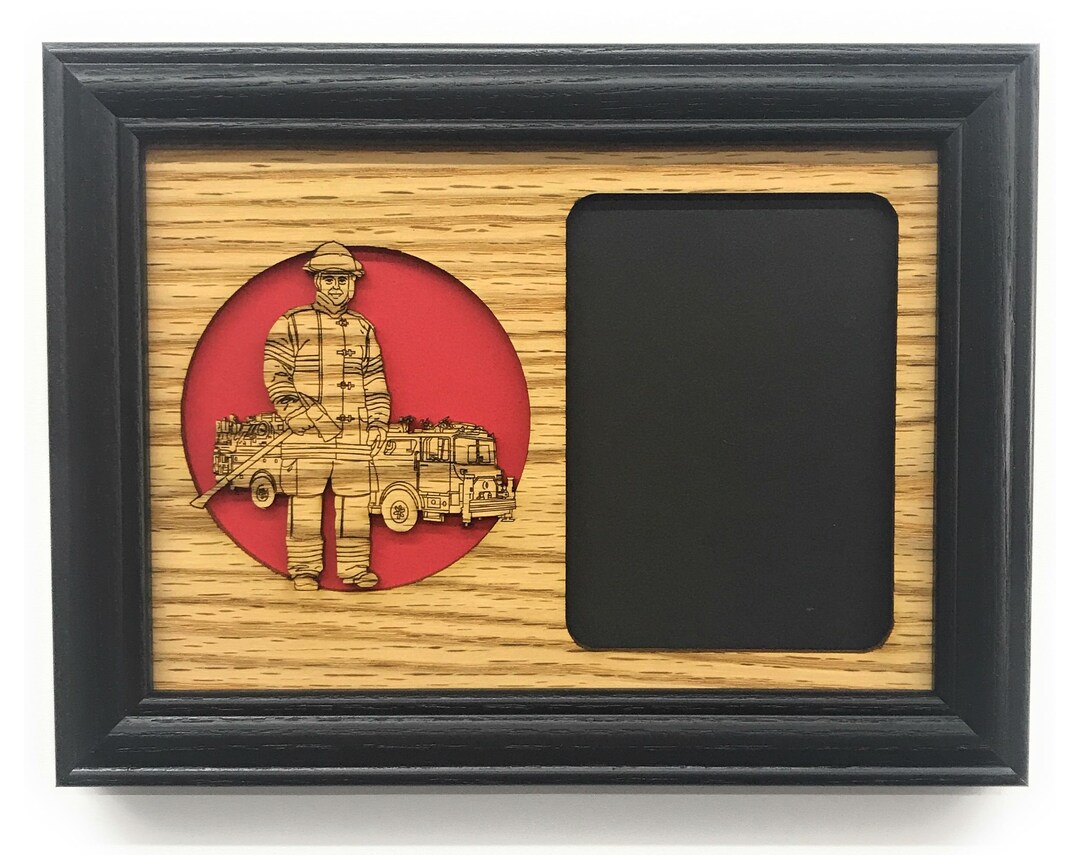 Firefighter Picture Frame - Holds 3x4 Photo - Fireman Frame ...