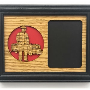 Firefighter Picture Frame - Holds 3x4 Photo - Fireman Frame ...