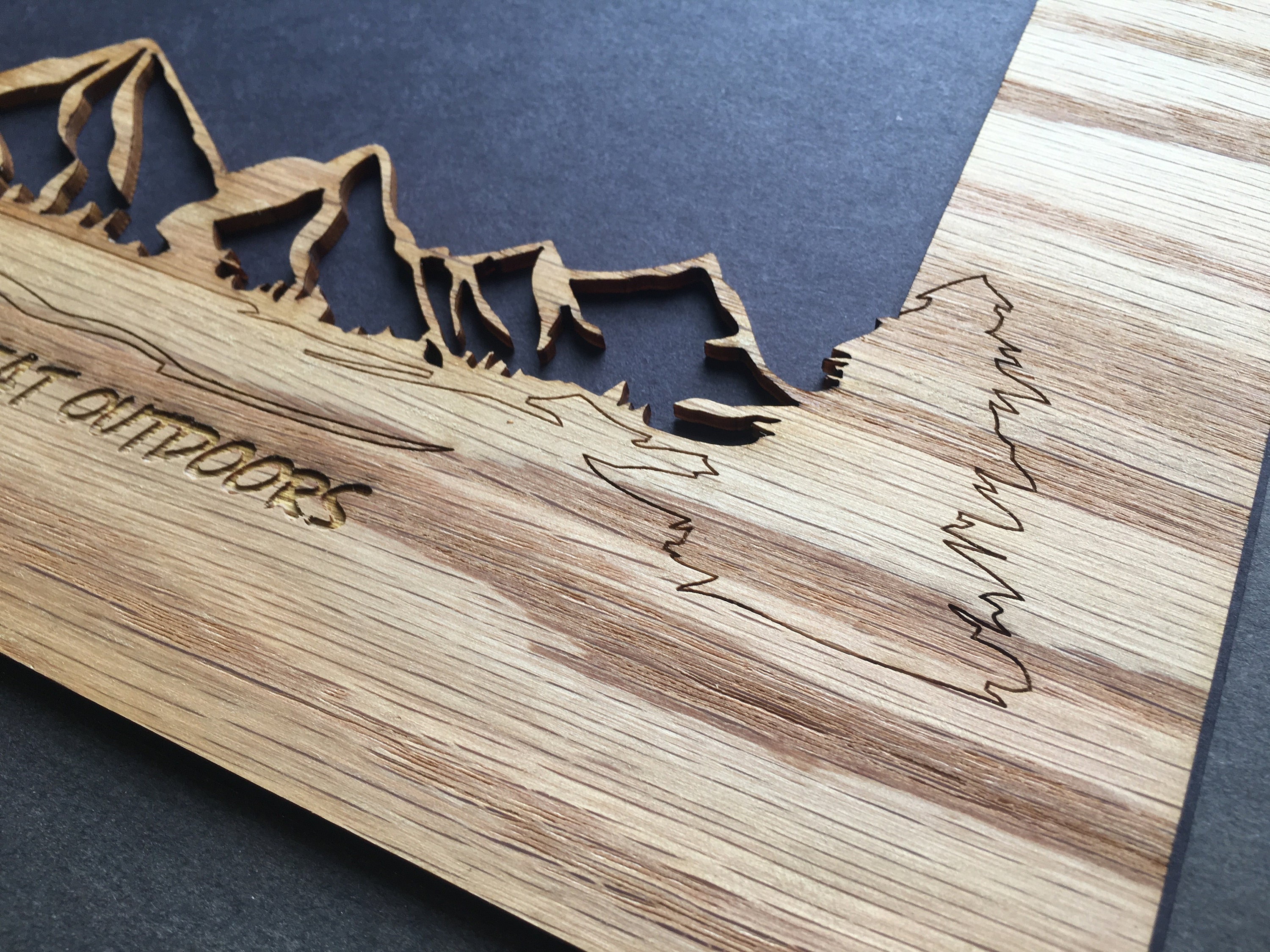 Treeline Mountain Skyline Picture Frame Holds 5x7 Photo | Etsy