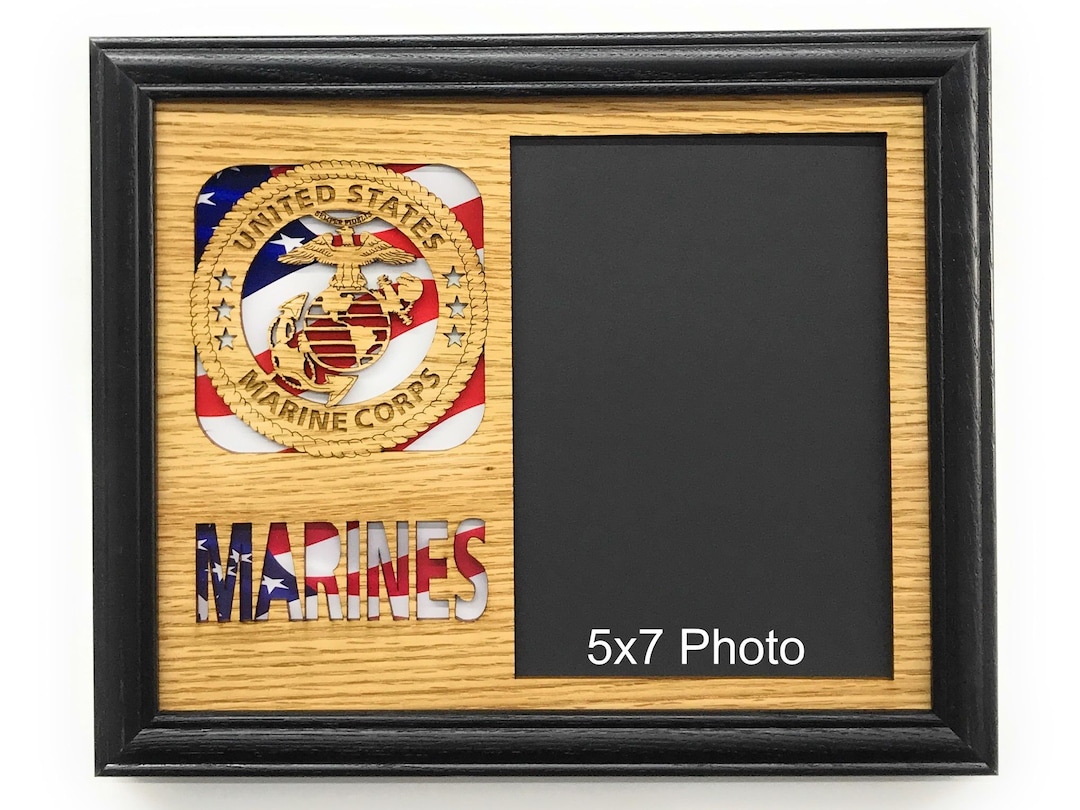 US Marine Corps Picture Frame - 8x10 Frame Holds 5x7 Photo- United ...