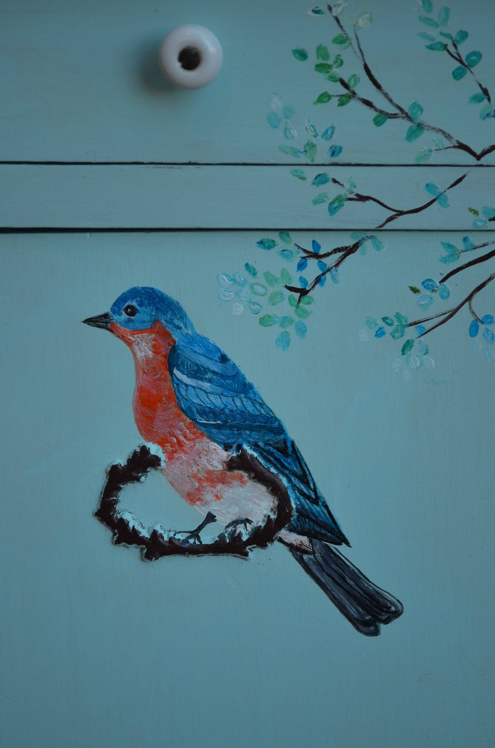 Custom Bird Side Table or Nightstand Hand Painted Antique - Etsy