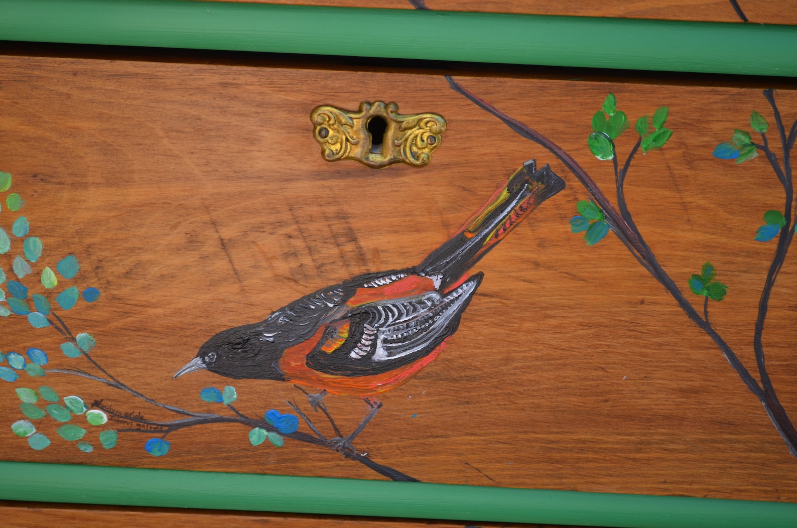 Hand Painted by Me Bird Dresser SHIPPING INCLUDED: Backyard Songbirds ...