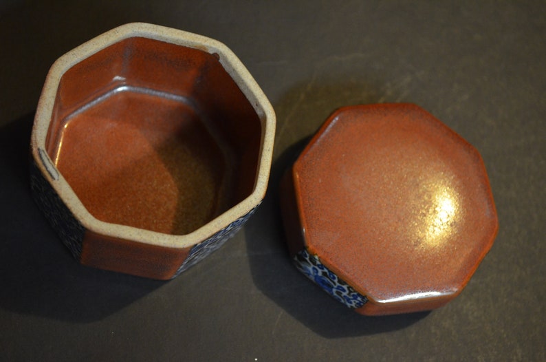 Vintage Takahashi Pottery, San Francisco, Hand-decorated Trinket Box ...