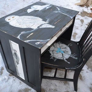 Made to Order Custom Hand-painted Bird Desk and Chair, Bird Art ...