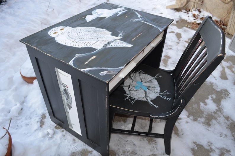 Made to Order Custom Hand-painted Bird Desk and Chair Bird - Etsy