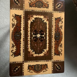 Italian Music Box Table, Gorgeous Marquetry, Handmade Inlaid Wood ...