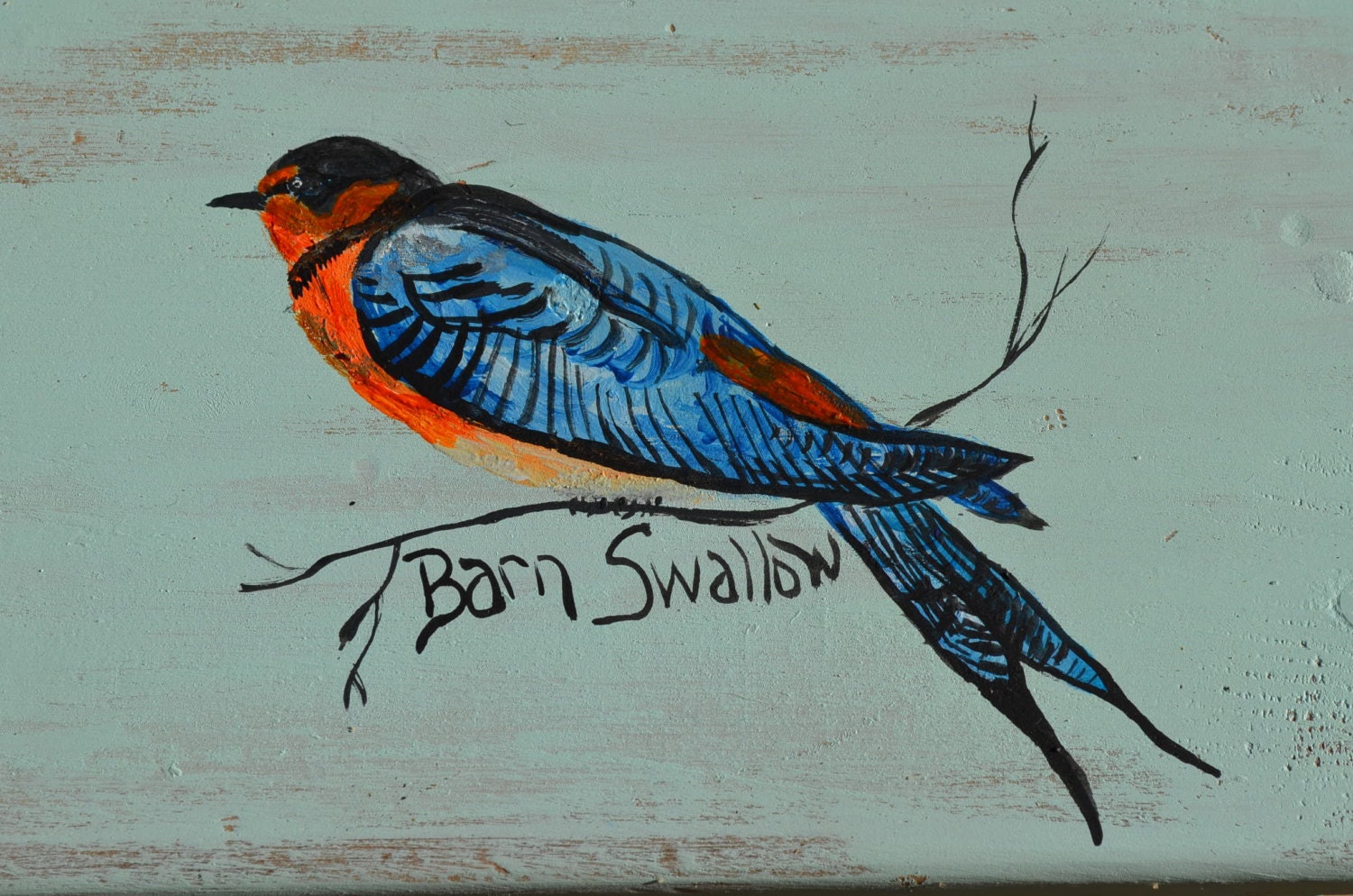 Children's Bird Stool or Footstool Hand Painted by Me: Distressed Teal ...