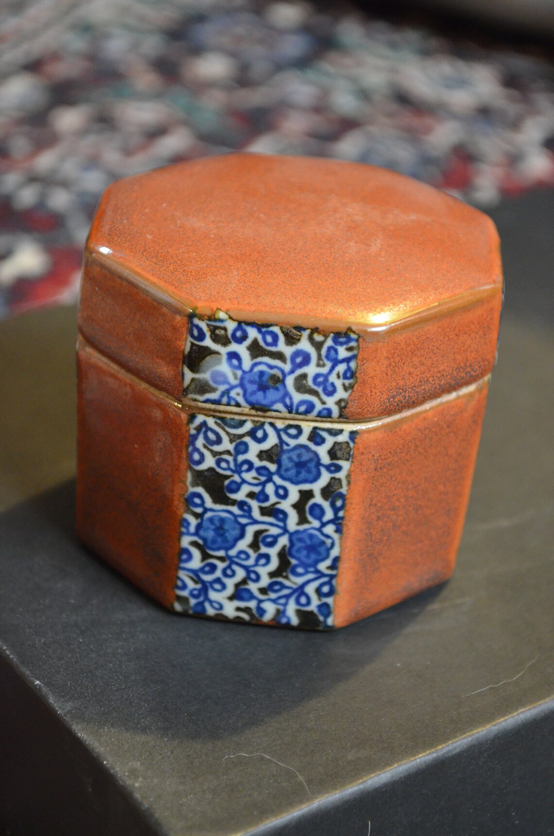 Vintage Takahashi Pottery, San Francisco, Hand-decorated Trinket Box ...