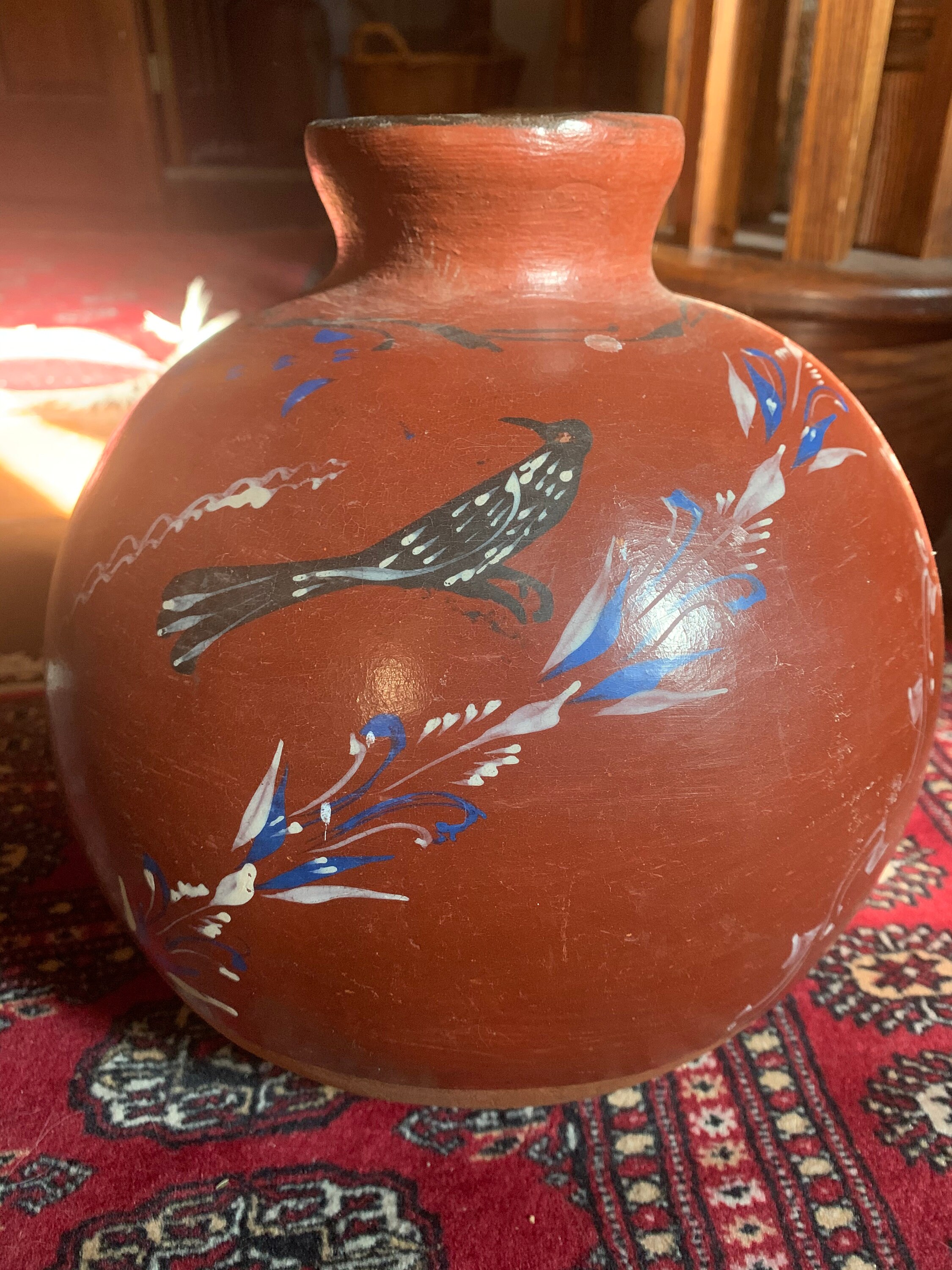 Vintage Native American Clay Pottery Pot with Birds Magpies | Etsy