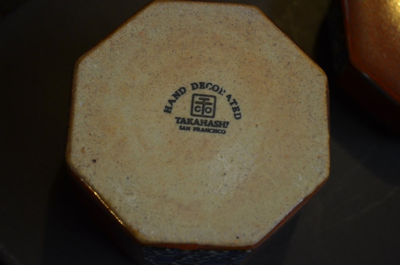Vintage Takahashi Pottery, San Francisco, Hand-decorated Trinket Box ...