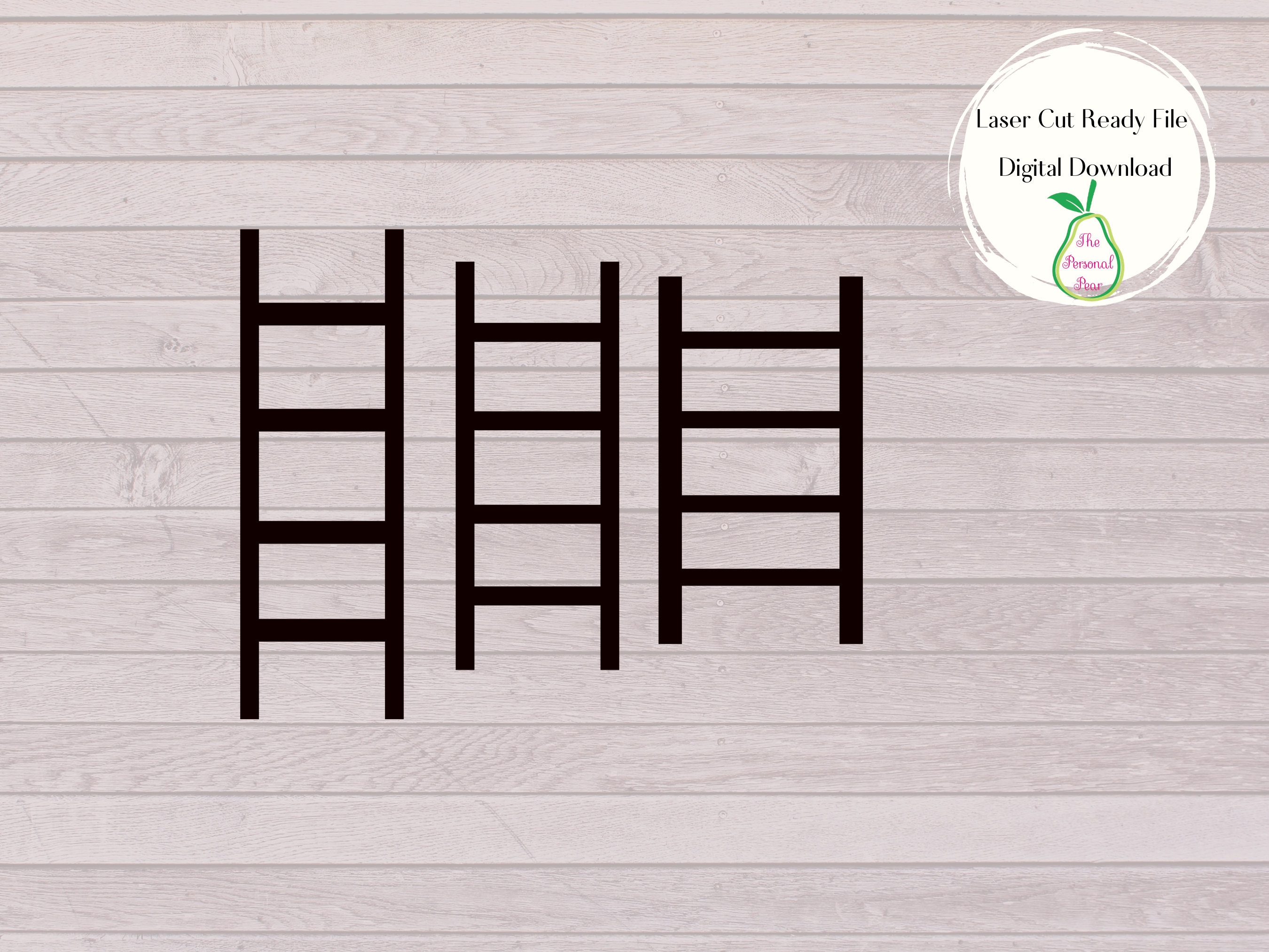 SVG: Set of 3 Miniature Ladders, CNC, Glowforge, Laser Cut, Farmhouse ...