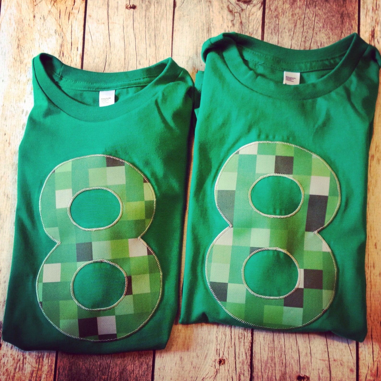 8th Birthday ANY NUMBER Green 8 Pixel Video Game Fabric | Etsy