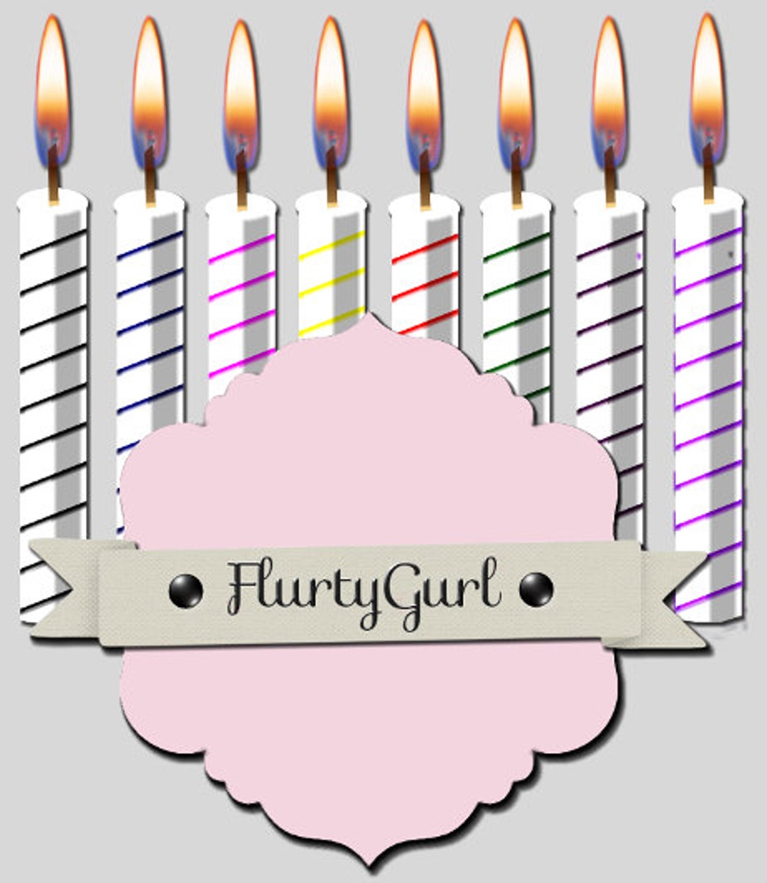 Digital Birthday Candle Clip Art - Etsy
