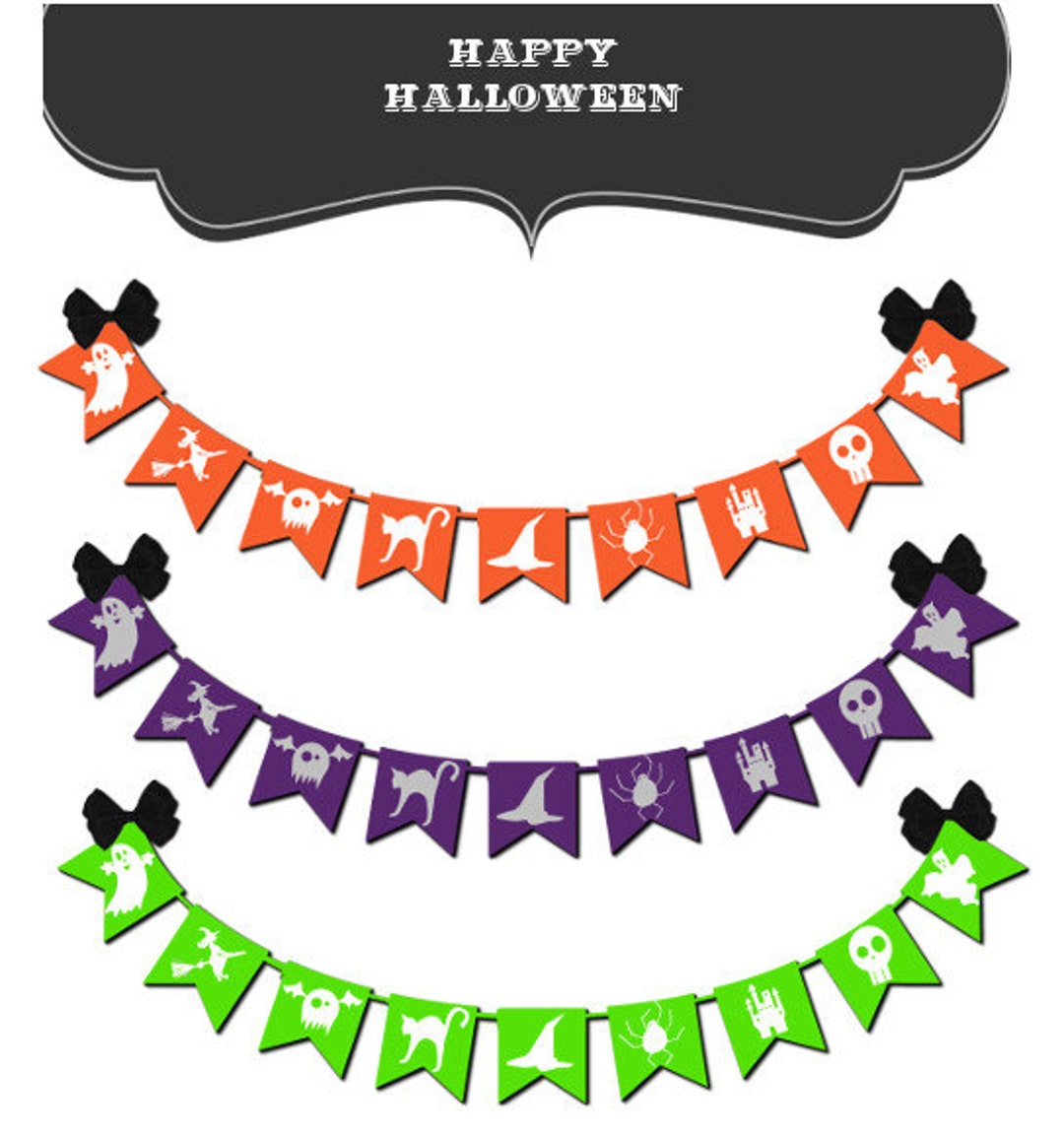 Halloween Clip Art Digital Clipart Bats Skulls Witch Pumpkin - Happy ...