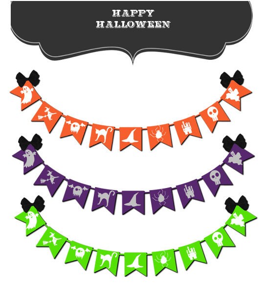 Halloween Clip Art Digital Clipart Bats Skulls Witch Pumpkin - Happy ...