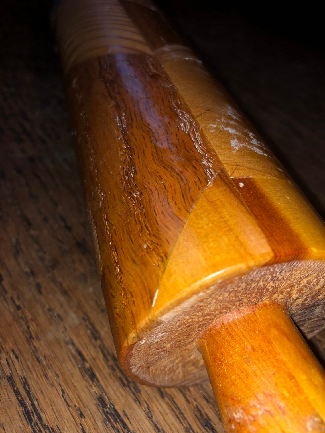 Vintage Wooden Rolling Pin Handmade Wood Inlay Marquetry | Etsy