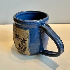 Gorgeous Signed Studio Pottery Ceramic Mug Celestial Man in the Moon ...