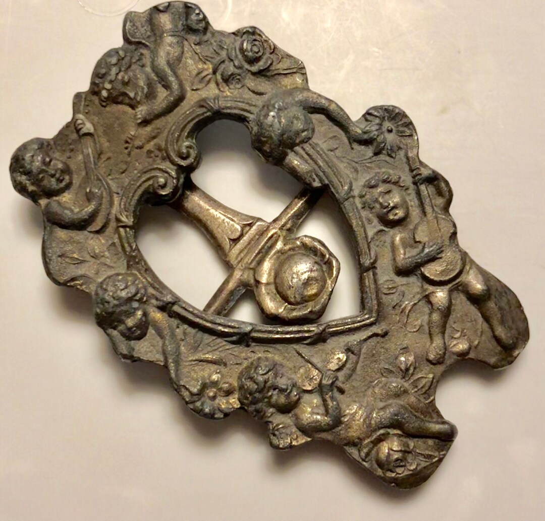 Antique Georgian Cherub Belt Buckle Bronze Angel Puttis Stuart Period ...