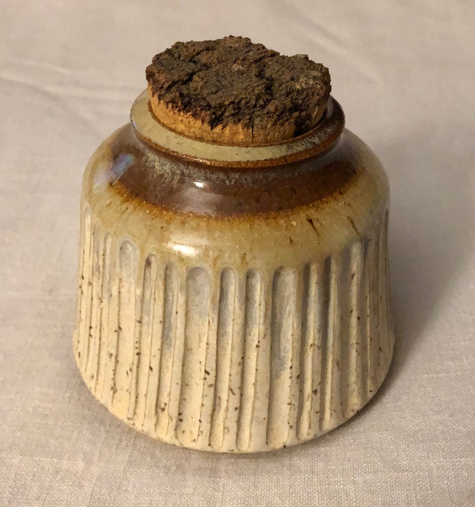Vintage Studio Art Pottery Lidded Container With Cork Lid Signed by ...