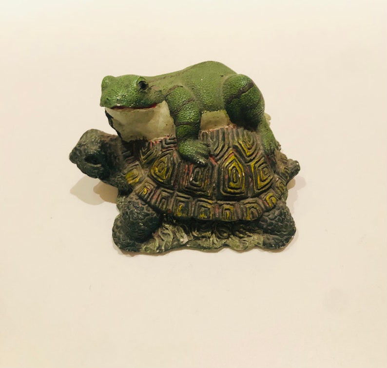 Vintage Weathered Garden Frog Box Turtle Statue Resin Garden - Etsy