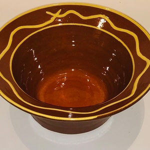 Vintage 1980s Pennsylvania Redware Slipware Bowl Early American Museum ...