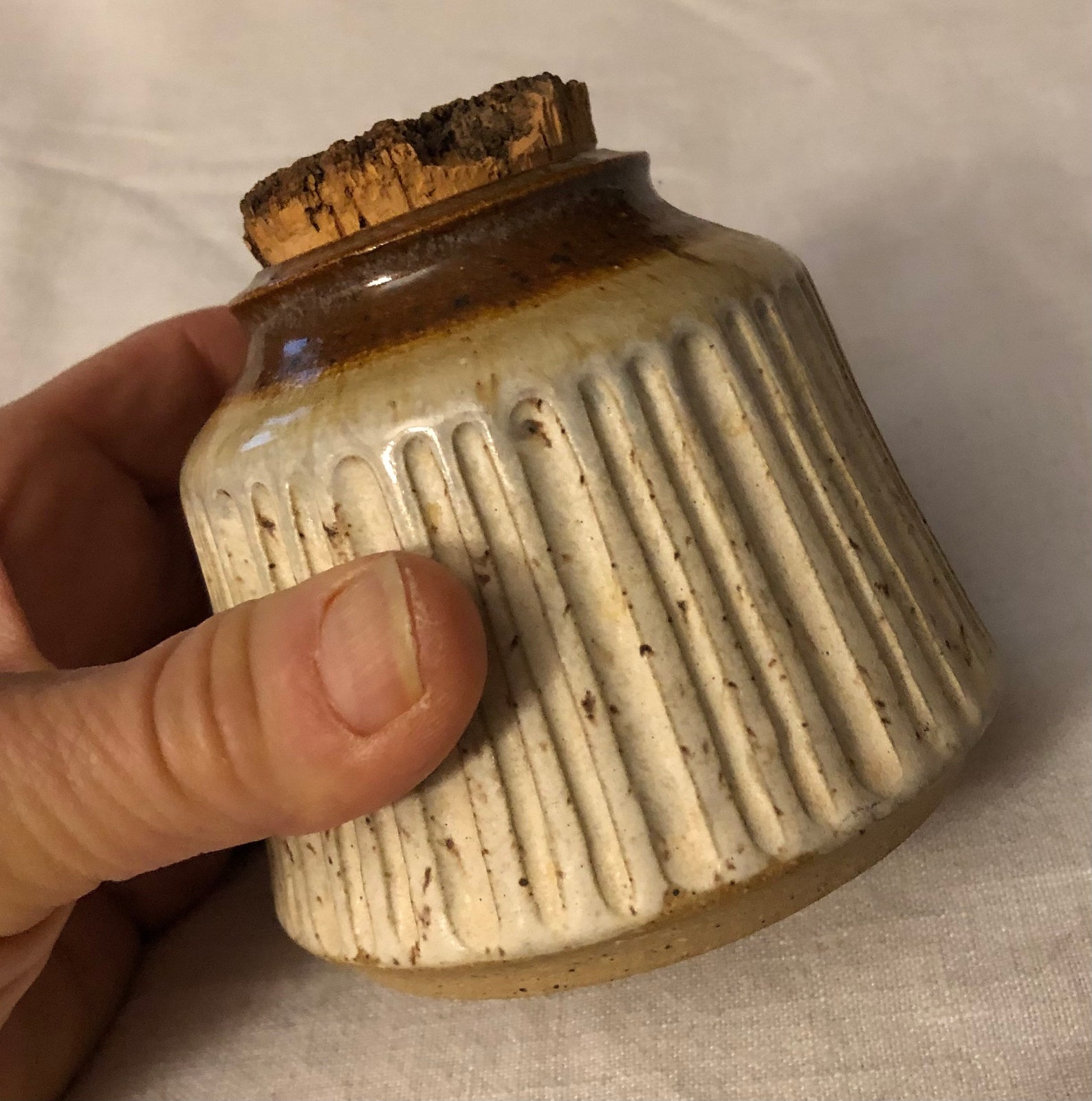 Vintage Studio Art Pottery Lidded Container With Cork Lid - Etsy