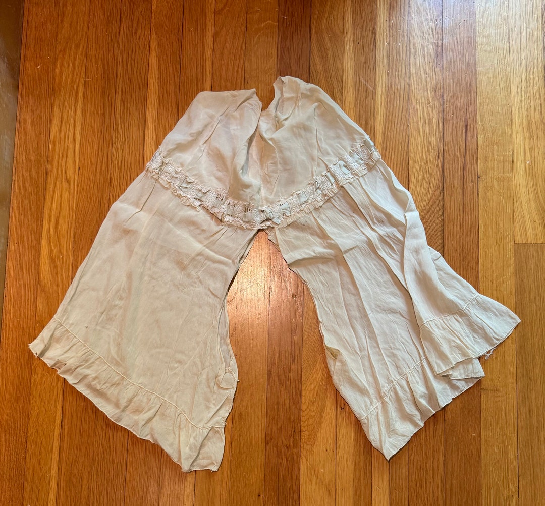 Authentic Antique 19th Ca Victorian Silk Bloomers Pettipants Split ...
