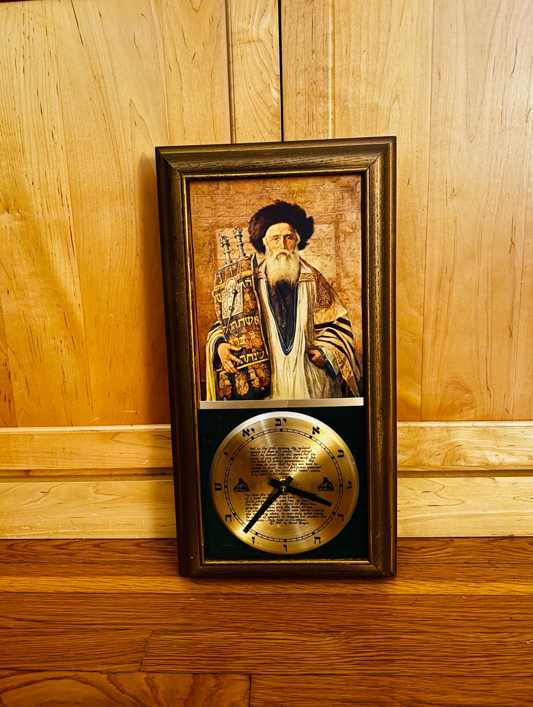 Vintage Mid Century Judaica Wall Clock Rabbi Holding Torah Scrolls ...