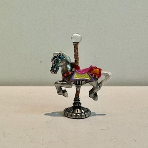 Vintage Miniature Horses Masterworks Pewter Carousel Horse Folk Art ...