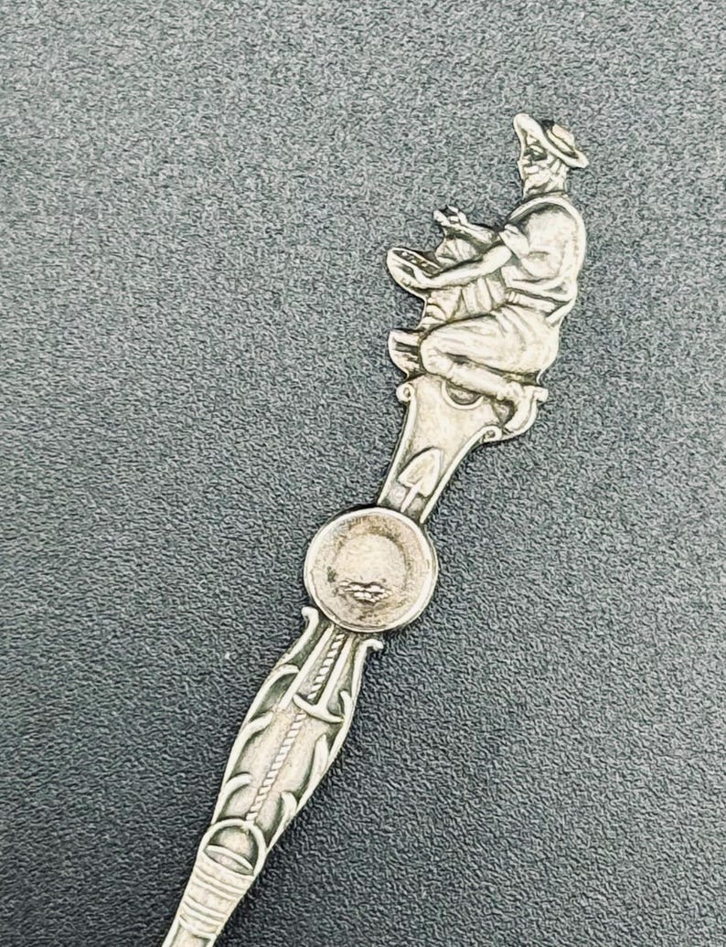 Miniature Vintage Sterling Silver Alaska Spoon Gold Miner Panning for ...