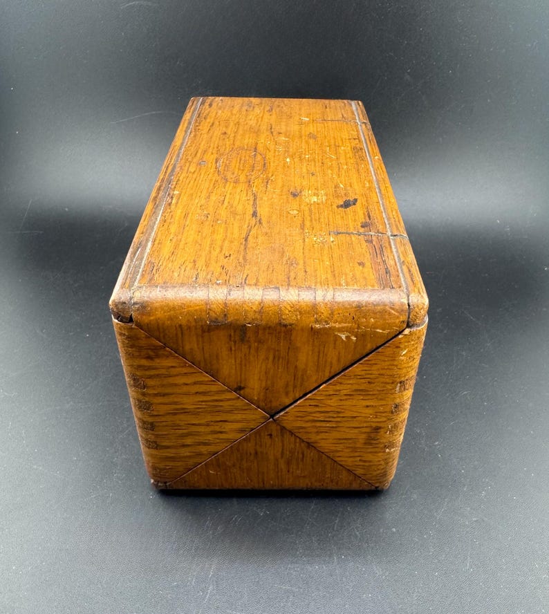 Antique Victorian Singer Oak Sewing Machine Puzzle Box Dovetailed Box ...