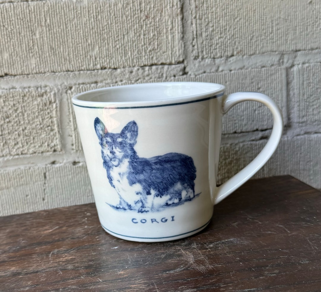 Preowned Retired Anthropologie Molly Hatch Corgi Coffee Mug Teacup 16oz ...