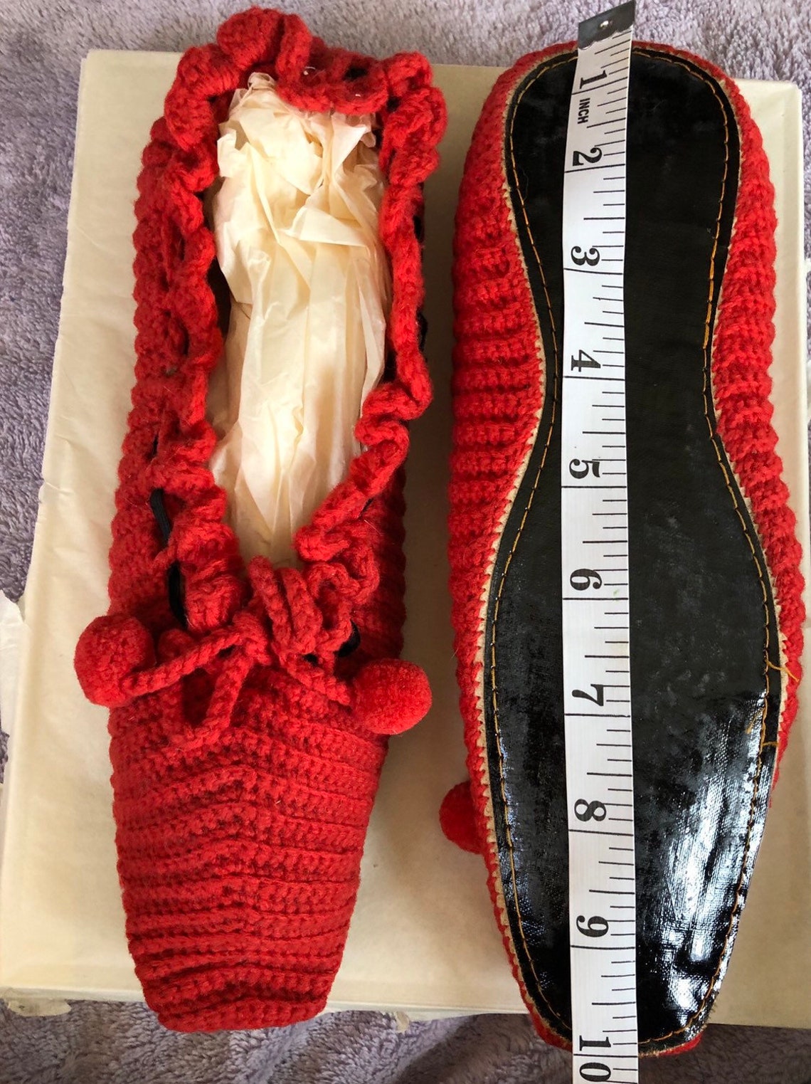 Rare Hand Knit Victorian Slippers Circa 1850s-60s Bright Red - Etsy