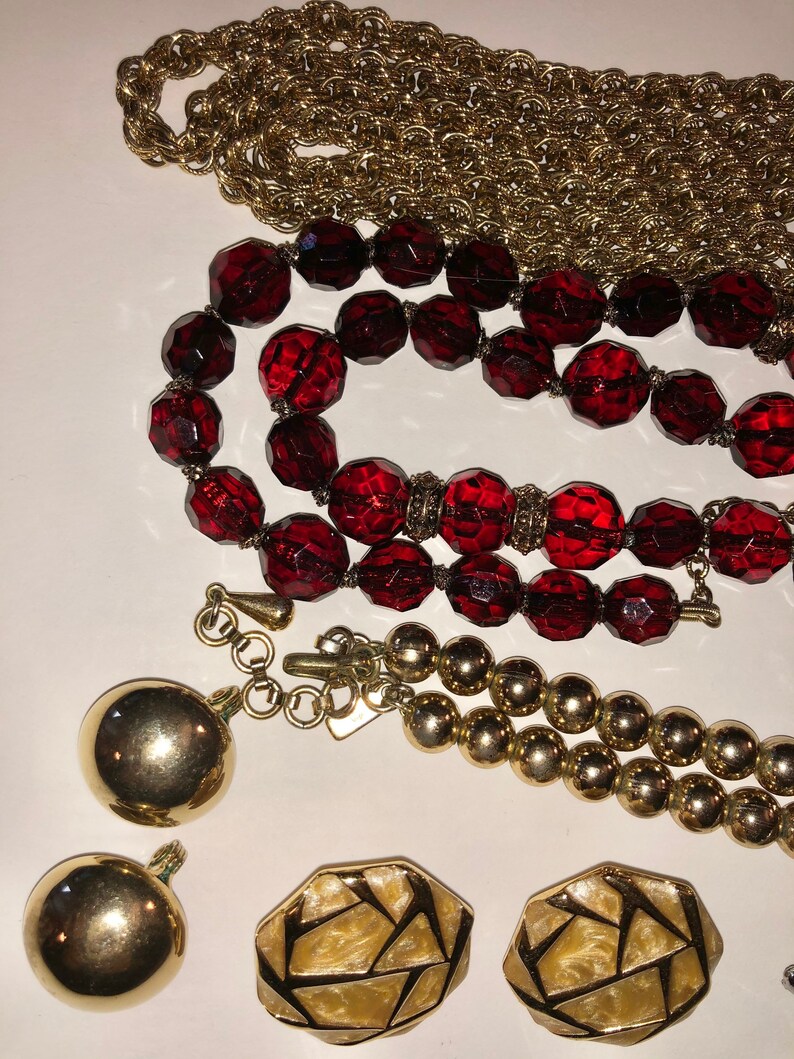 Vintage Monet Jewelry Collection Necklaces Earrings Silver Curb Link ...