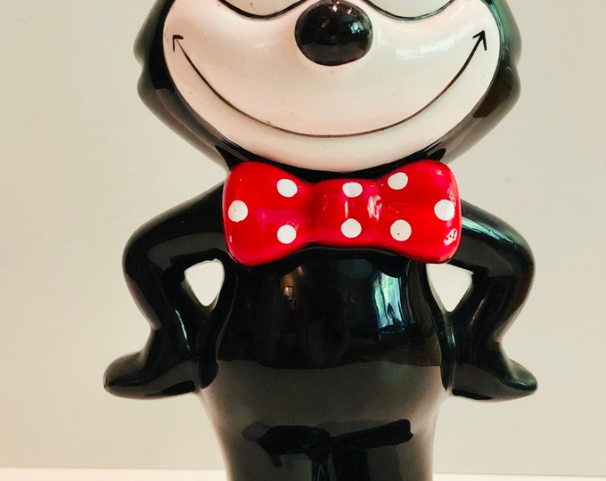 Vintage Ceramic Felix the Cat Bank Applause 1989 Figural Coin Bank Orig ...