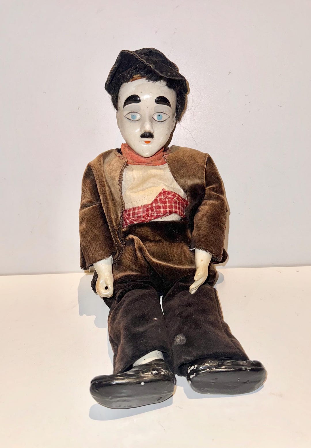 Vintage Charlie Chaplin Doll Hand Painted Porcelain Doll 16 Inch ...