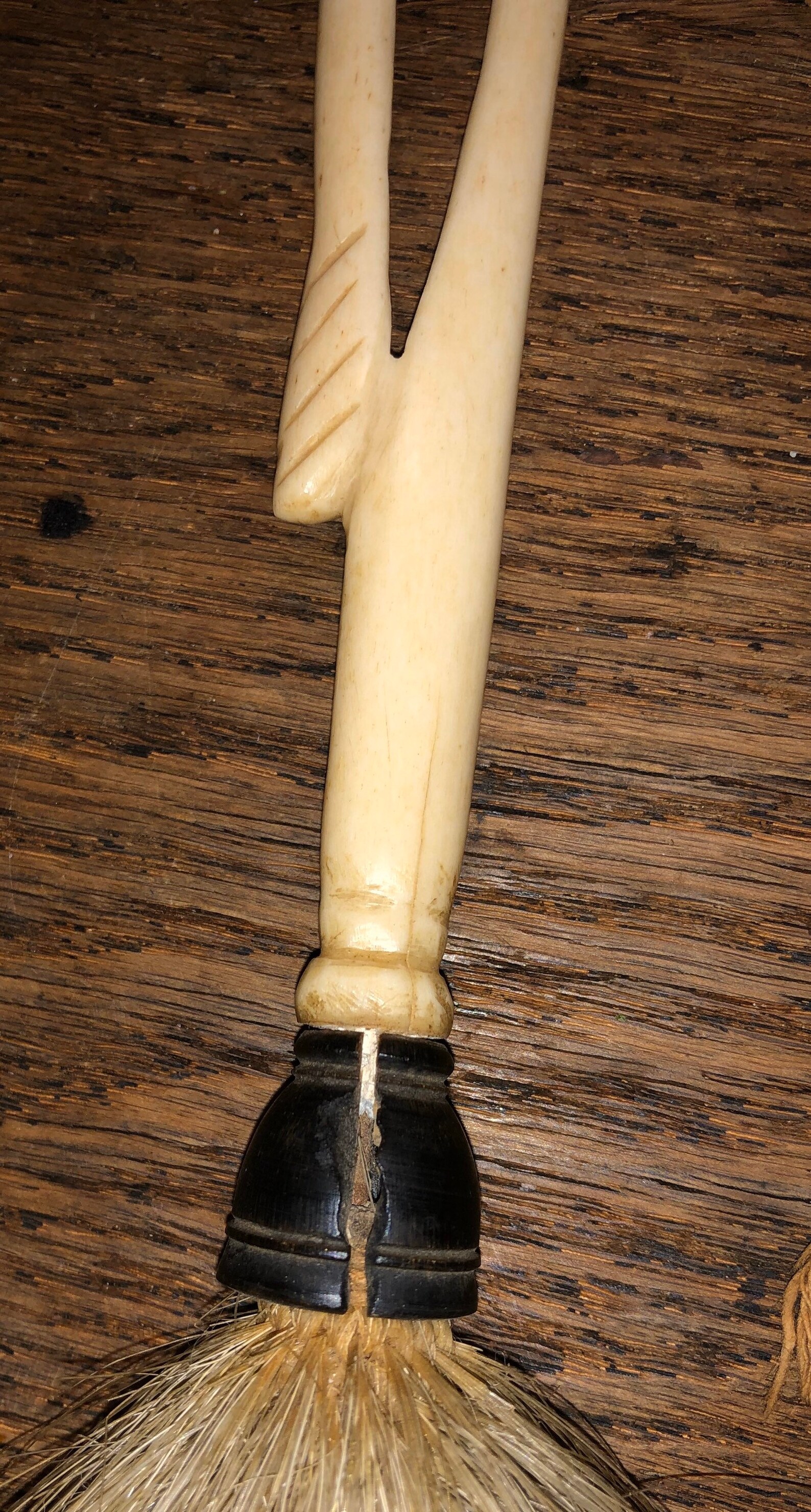 Antique Carved Ox Bone and Horse Hair Fly Swatter Fly Whisk Ornamental ...