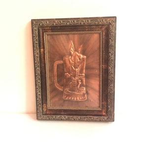 Vintage Repousse Copper Art Sculpture "what's in Your Beer?" Mug ...