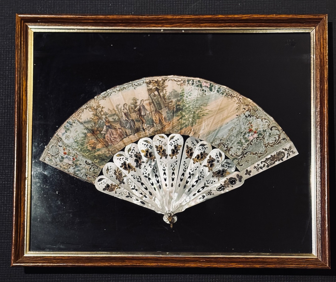 Antique French Rococo Fan Georgian Victorian 1800s Courting Scene ...