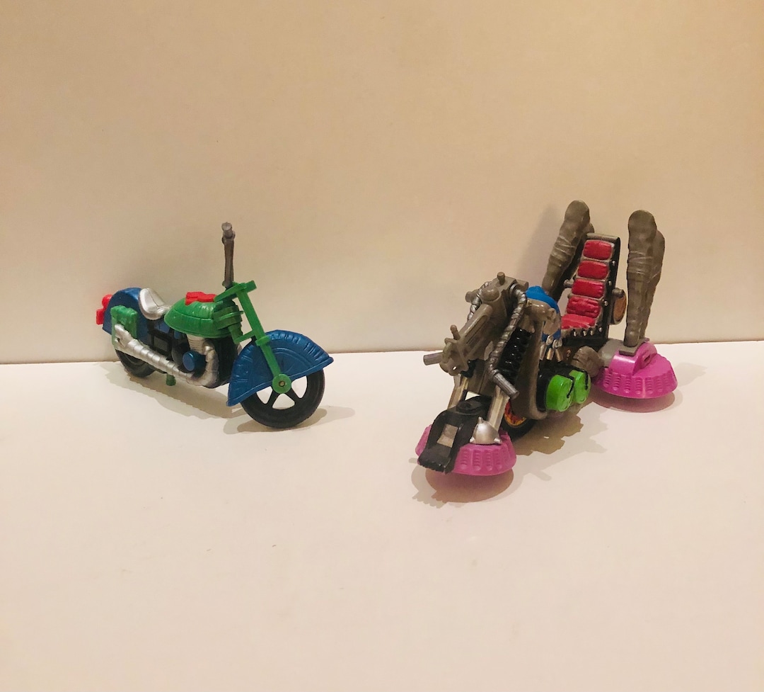 3 Vtg 1990s Teenage Mutant Ninja Turtles Motorcycles Black Thunder Bike ...
