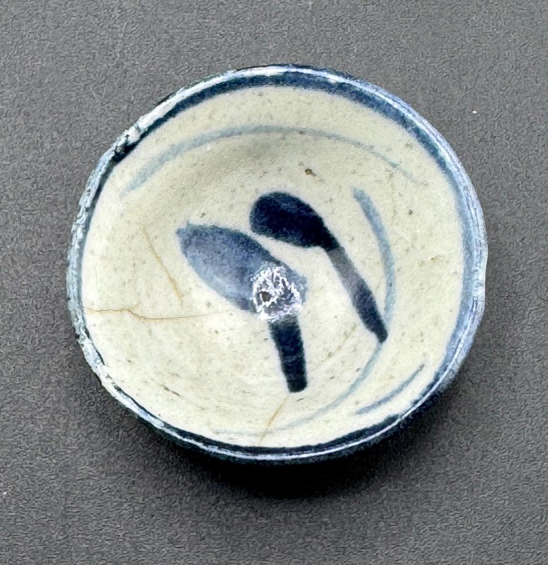 TINY Antique Qing Dynasty Swatow Chinese Sake Cup Soy Sauce Dish Blue ...