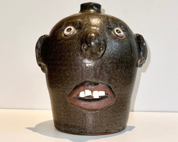 Vintage Ceramic Grotesque Face Jug Mack Signed Judy Touchstone Hand ...