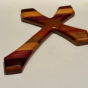 Vintage Handcrafted Wooden Inlay Cross Wall Hanging Siwok Handmade W ...