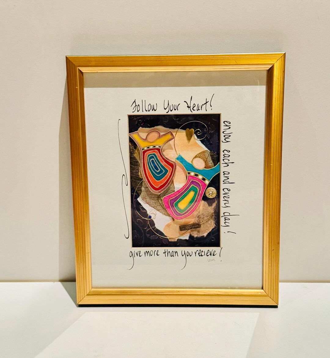 Original Mixed Media Collage Art Follow Your Heart! Loving ...