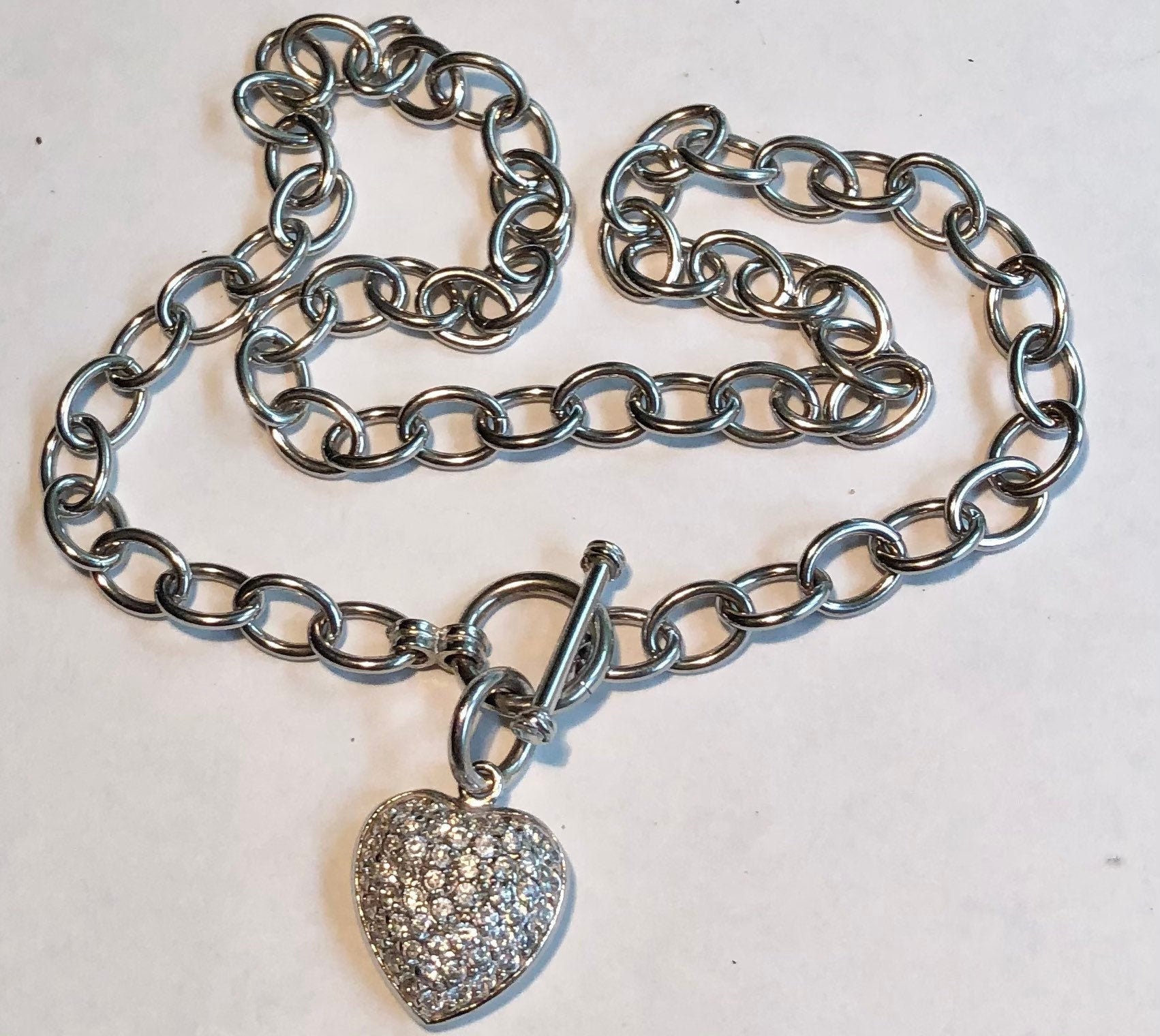 Vintage Silver Vintage Heart Pendant Sweetheart Necklace w | Etsy