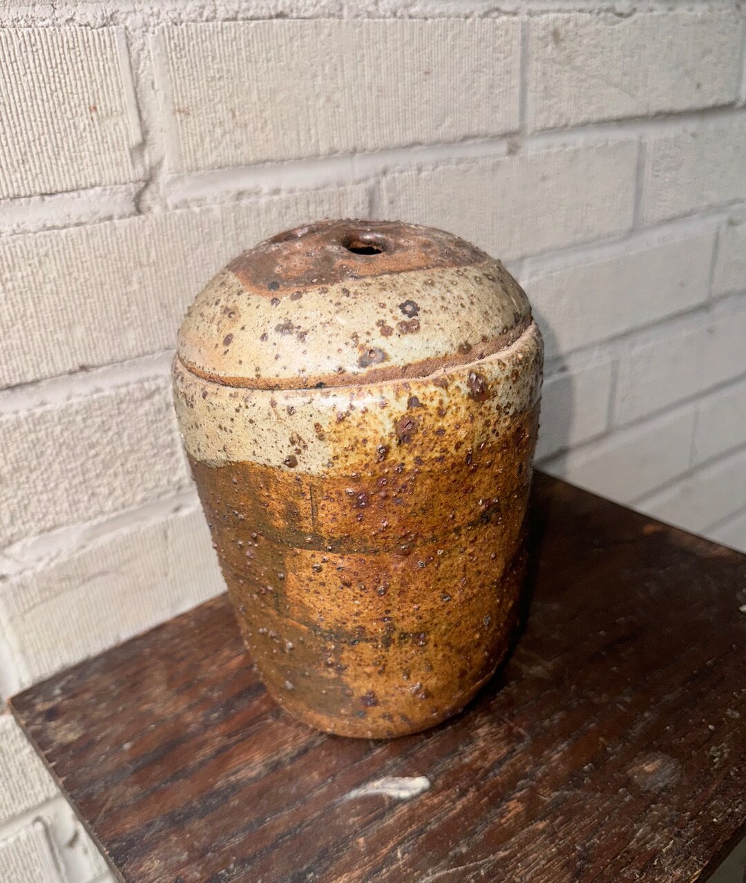 Vtg Handmade Primitive Flower Frog Bud Vase Weed Pot Georgia Folk Art ...