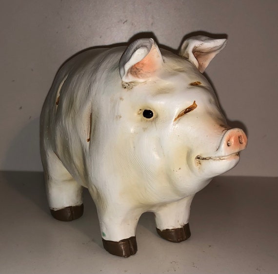 Hand Painted Vintage Farm Pig Hog Figurine Statuette Farmhouse - Etsy